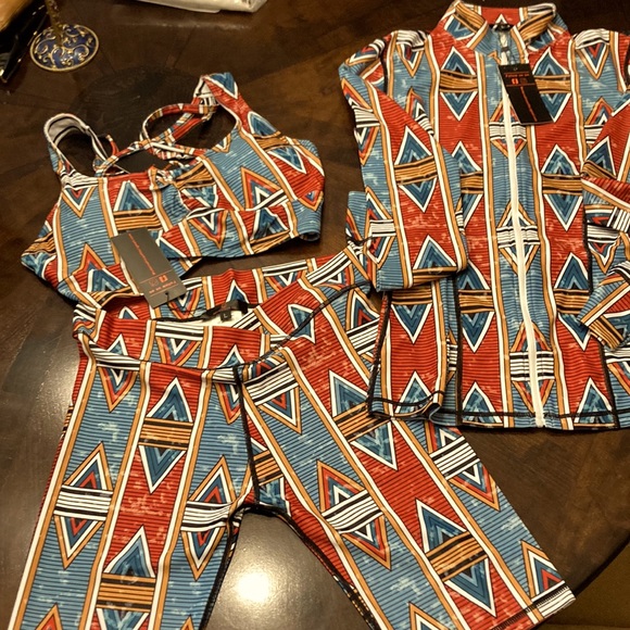 Mordern African Fits | Other | Nwt 3piece Workout Set African Inspired ...